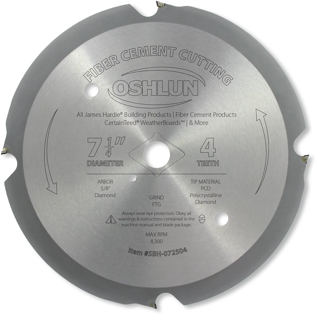 PCD Fiber Cement Oshlun, Inc. - Professional Grade Saw Blades, Dado ...